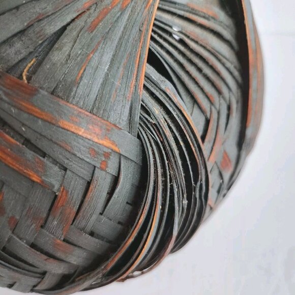 Unbranded | Accents | Vtg Bamboo Basket Woven Wave Pattern Ikebana ...